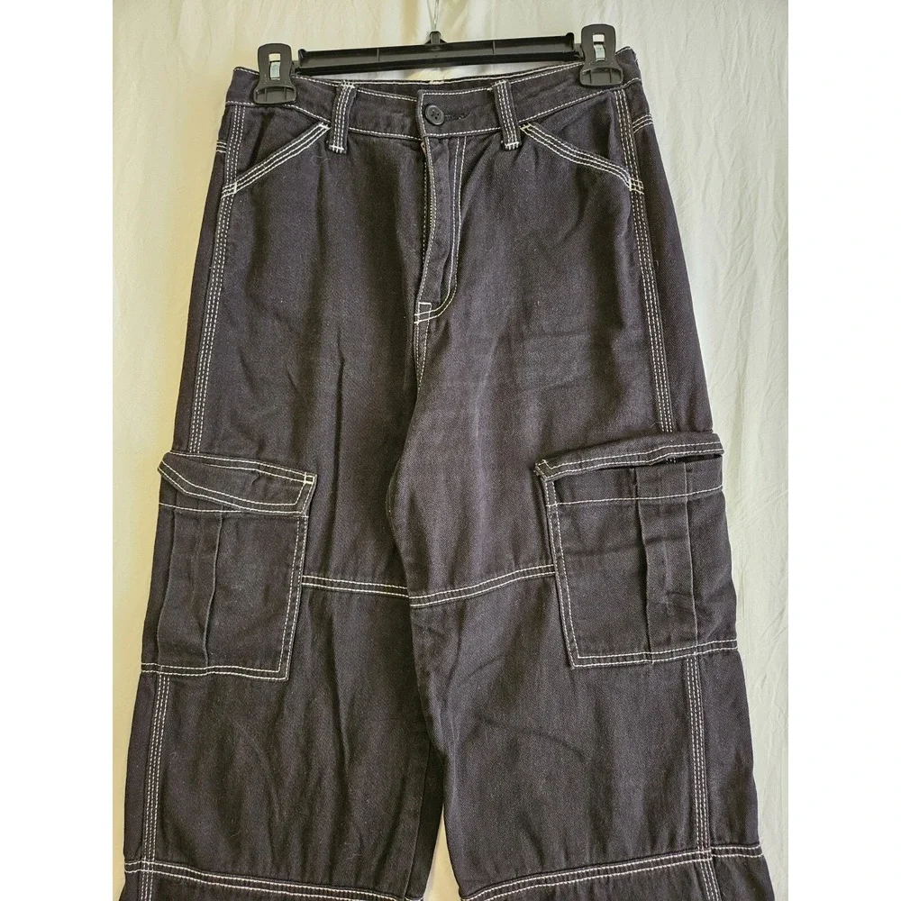 H&M | Pants & Jumpsuits | Hm Divided Cargo Pants Women Black Contrast ...